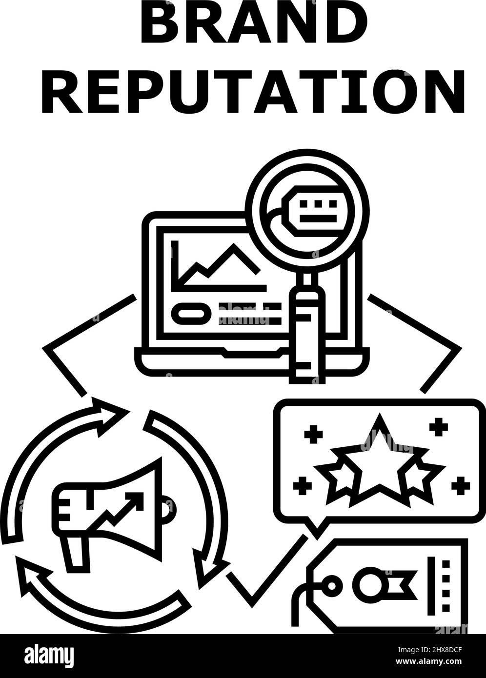 Brand Reputation Vector Concept Black Illustration Stock Vector Image ...