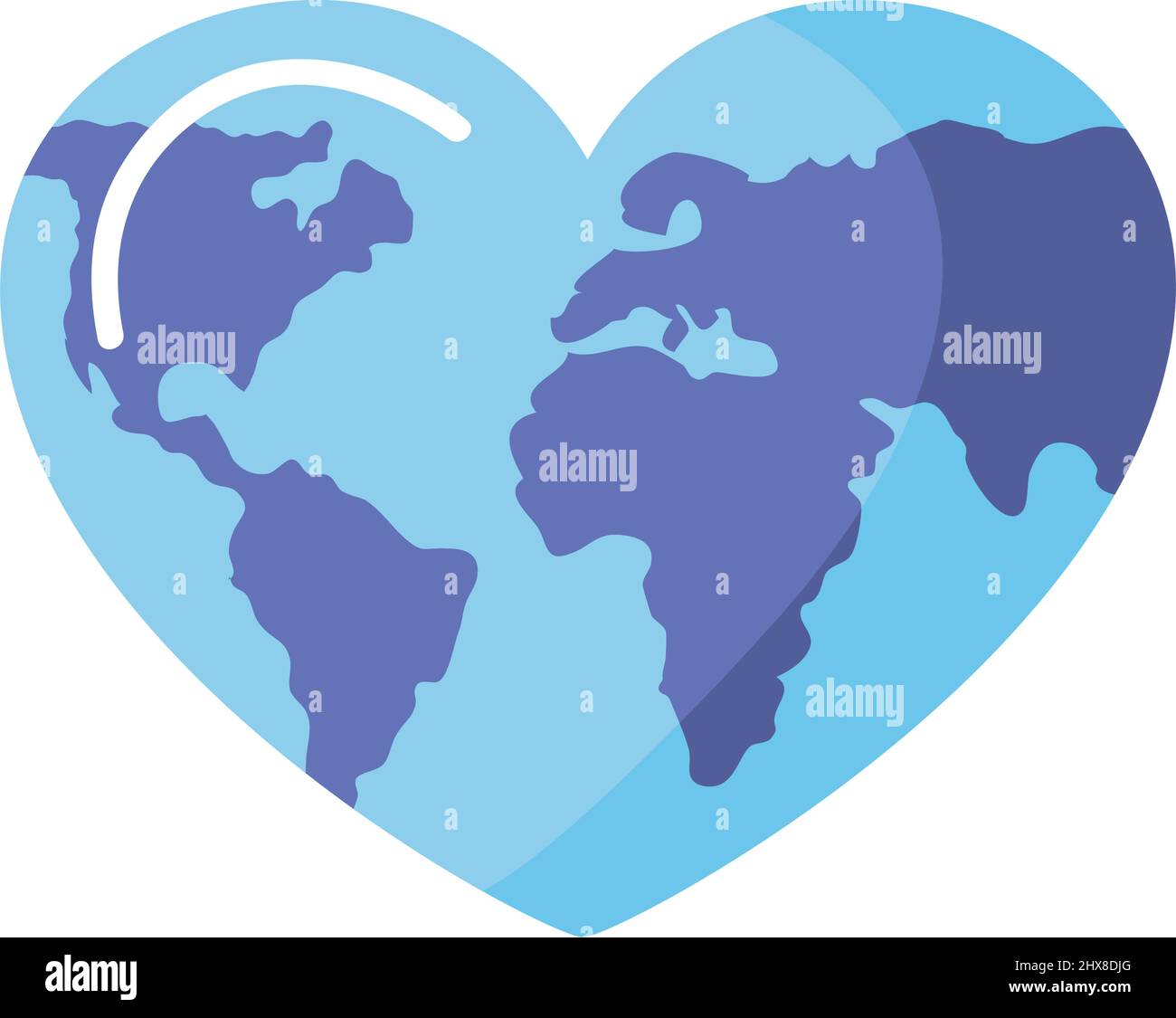 earth planet with heart shape icon Stock Vector Image & Art - Alamy