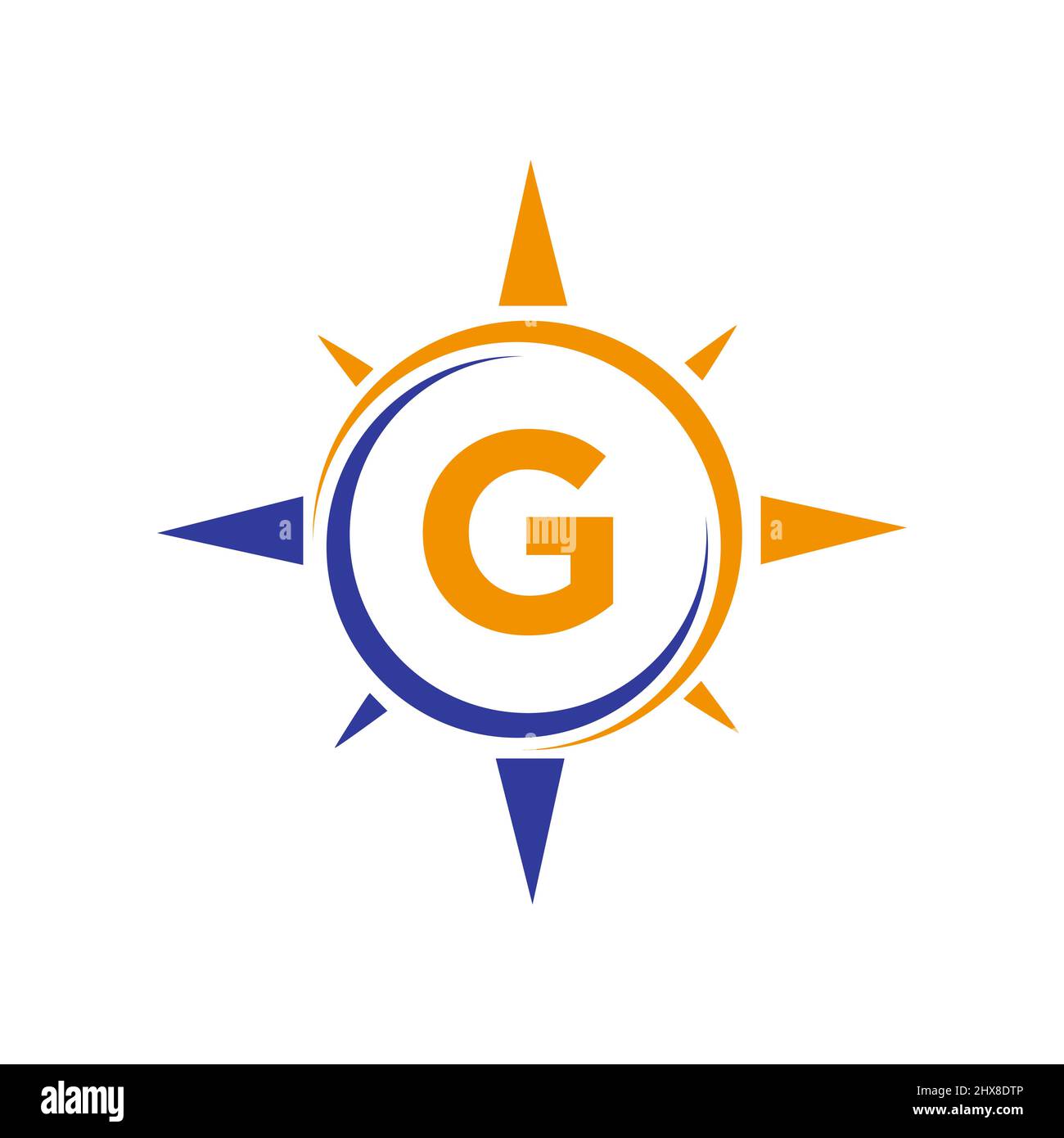Compass Logo Design On Letter G Concept. Letter G Compass Adventure ...