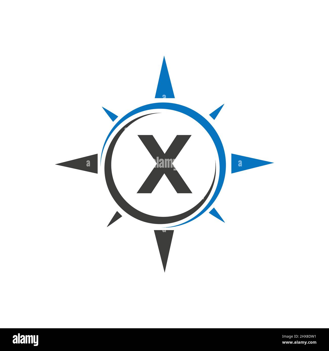 Compass Logo Design On Letter X Concept. Letter X Compass Adventure ...
