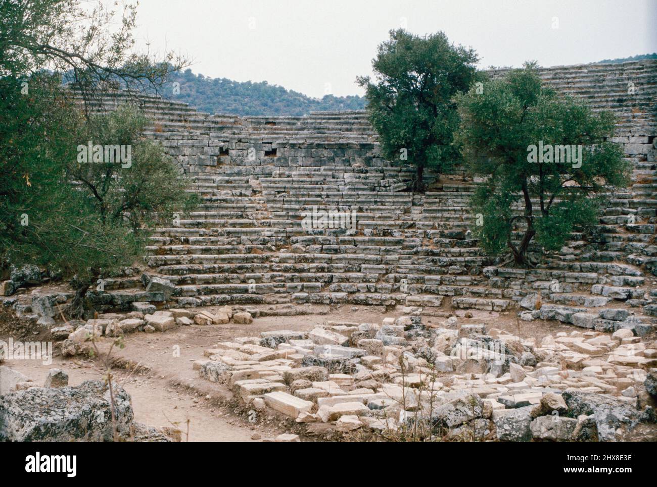 Kaunos - ruins of ancient town In Anatolia, Turkey. Amphitheatre ...