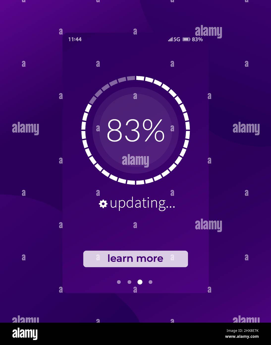 Progress Screen Updating Mobile App Interface Stock Vector Image And Art Alamy