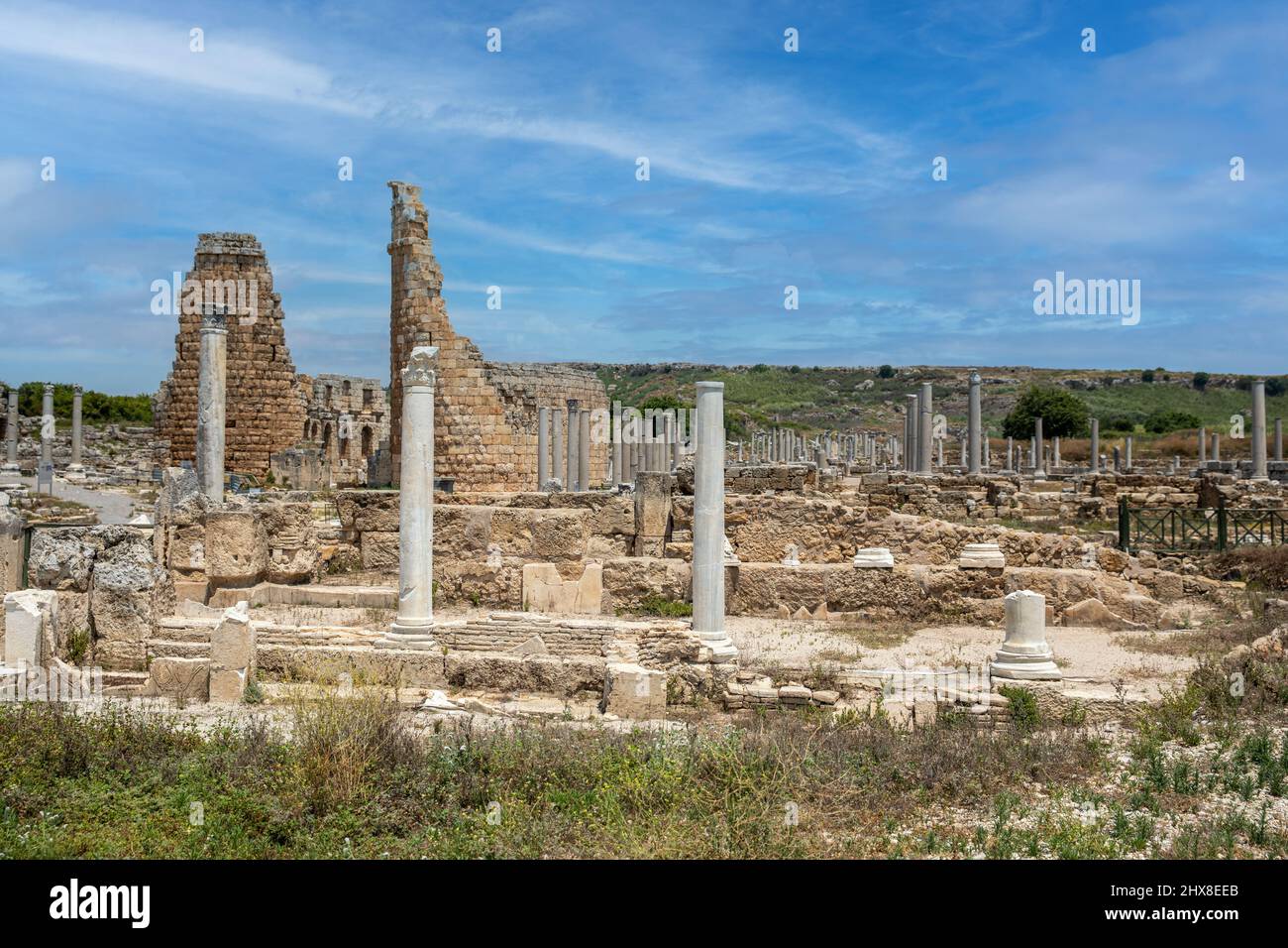 Perge ancient city ruins, Aksu, Antalya, Turkey Stock Photo - Alamy