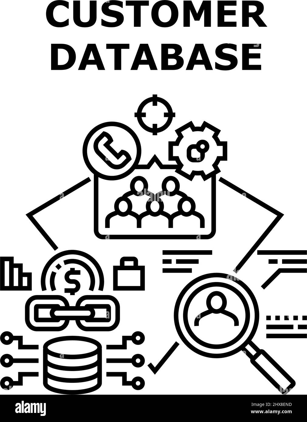 Customer Database Vector Concept Illustration Stock Vector Image & Art ...