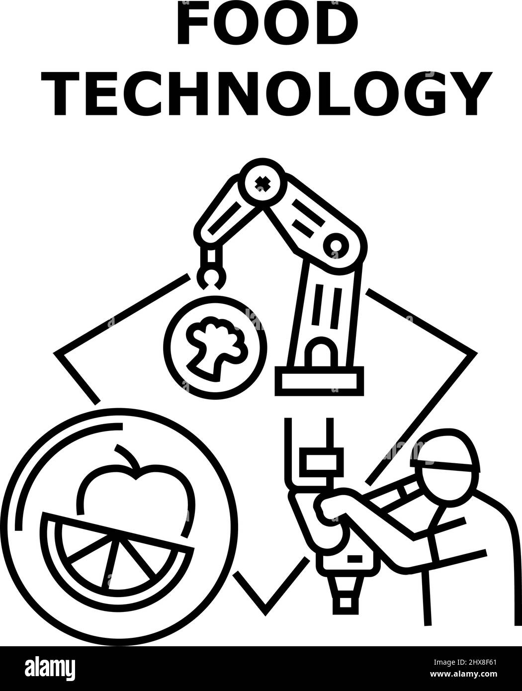 Food Technology Vector Concept Black Illustration Stock Vector Image ...