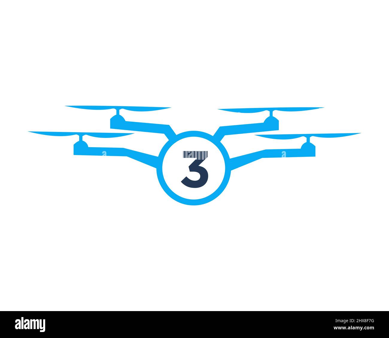 Drone Logo Design On Letter 3 Concept. Photography Drone Vector ...