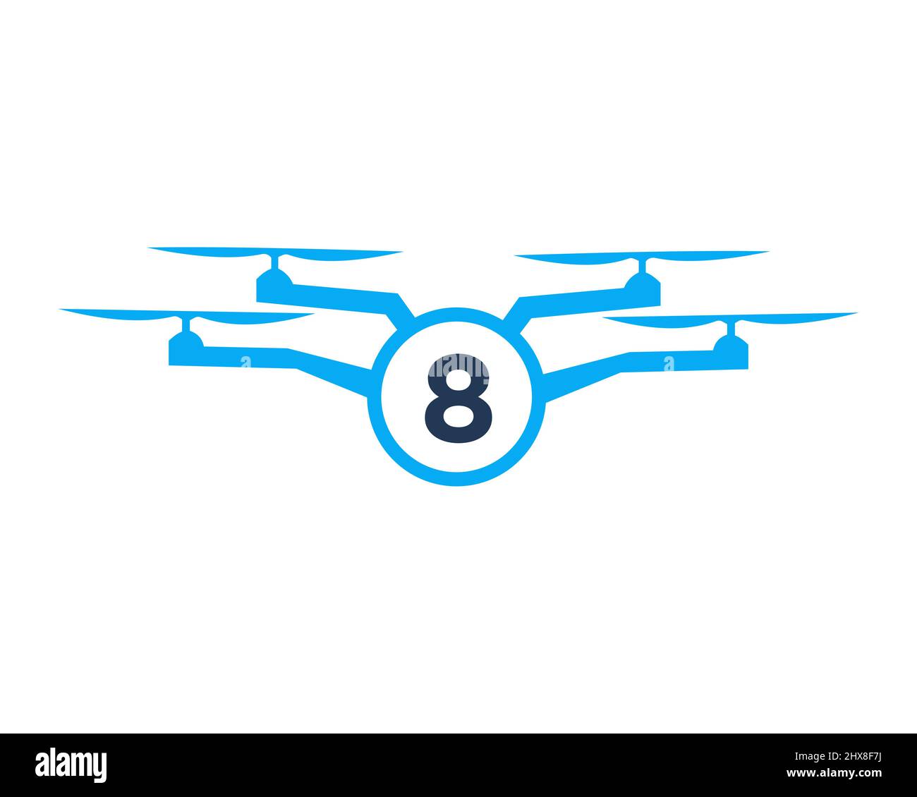Drone Logo Design On Letter 8 Concept. Photography Drone Vector ...