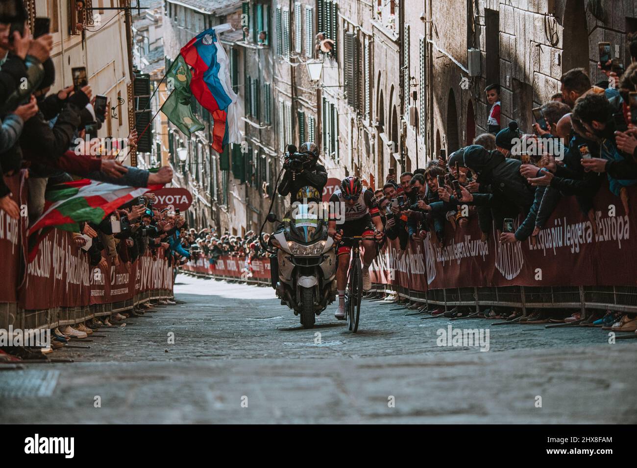 March 5th Siena, Italy. Eroica - 16th Strade Bianche 2022. 184km one day race from Siena to ...