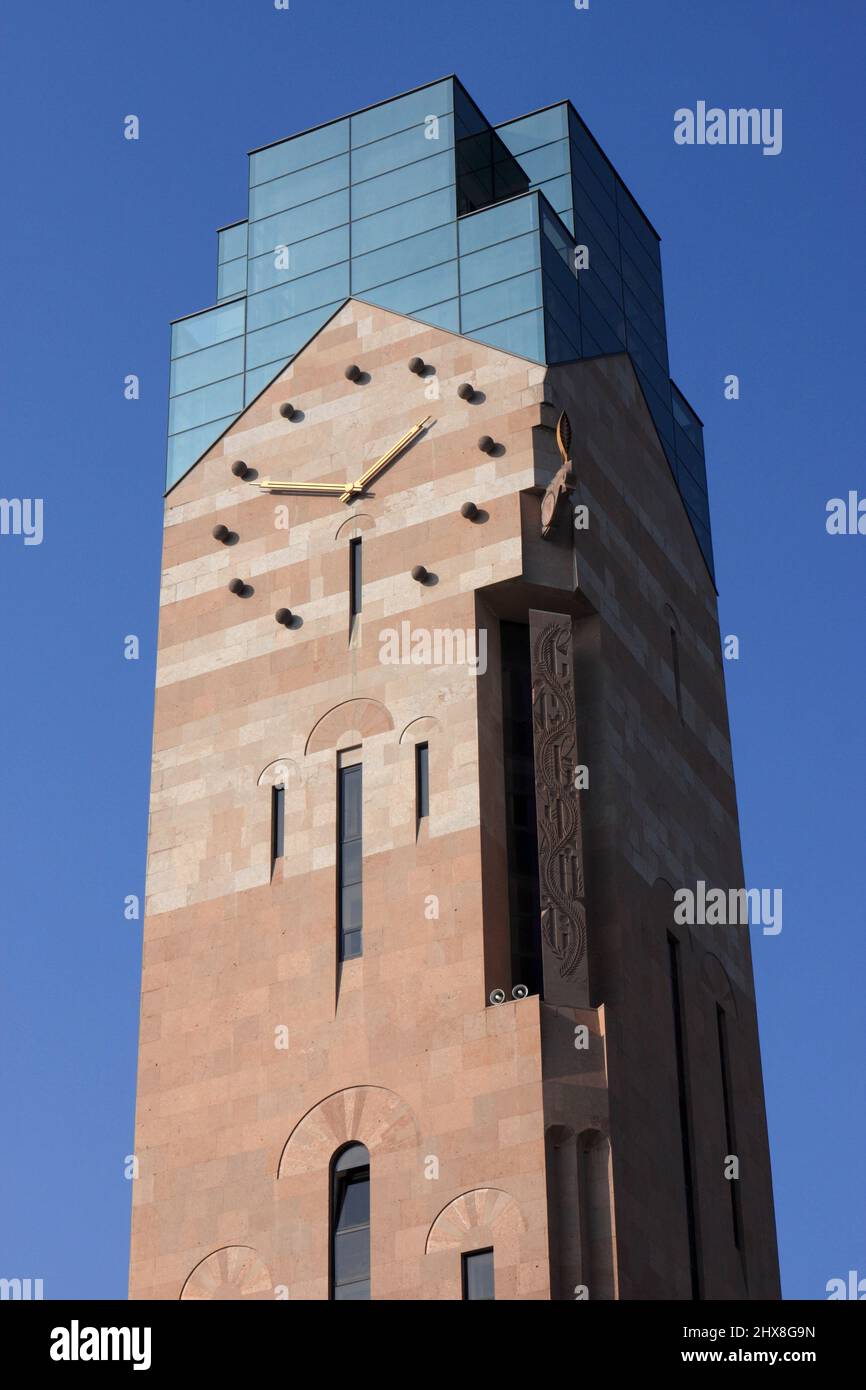 The tower with a clock in Yerevan, Armenia Stock Photo - Alamy