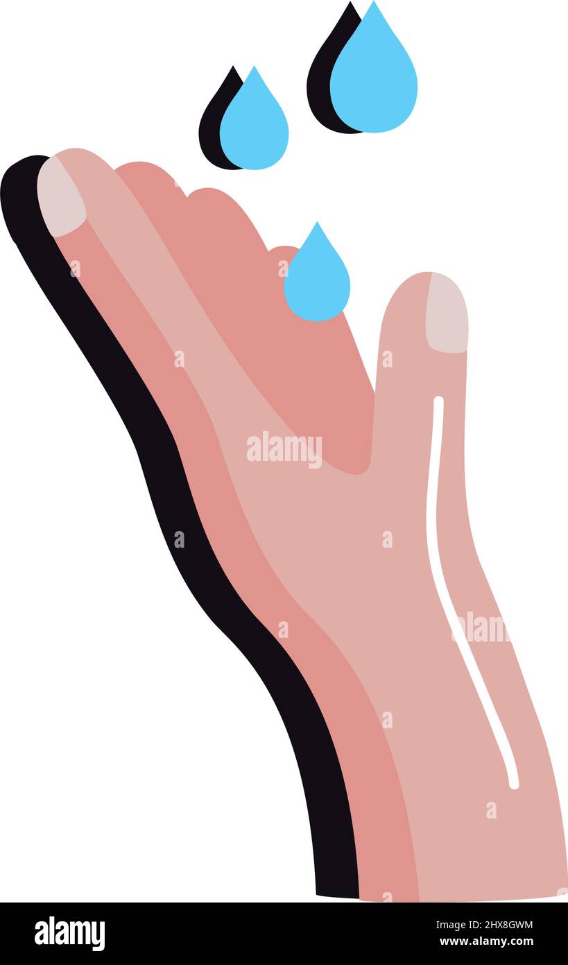 hand with water drops icon Stock Vector Image & Art - Alamy