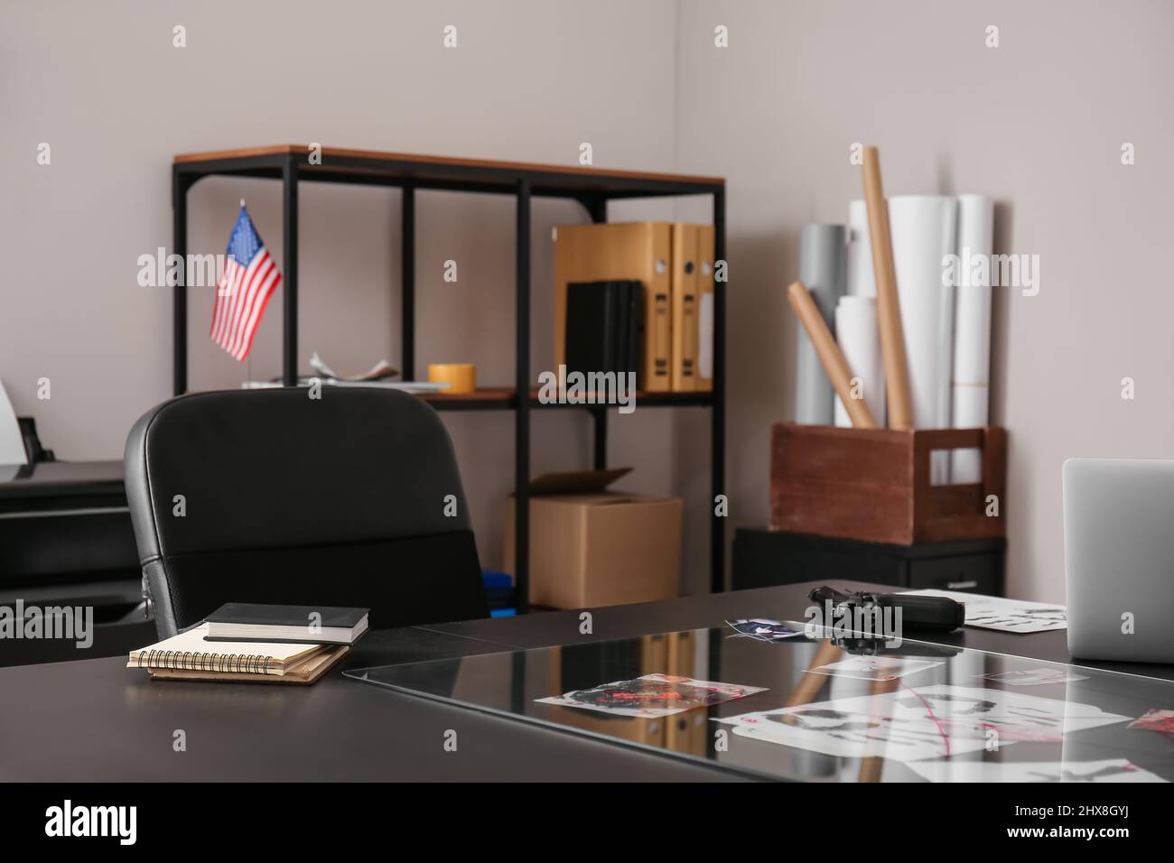 Workplace of FBI agent in modern office Stock Photo - Alamy