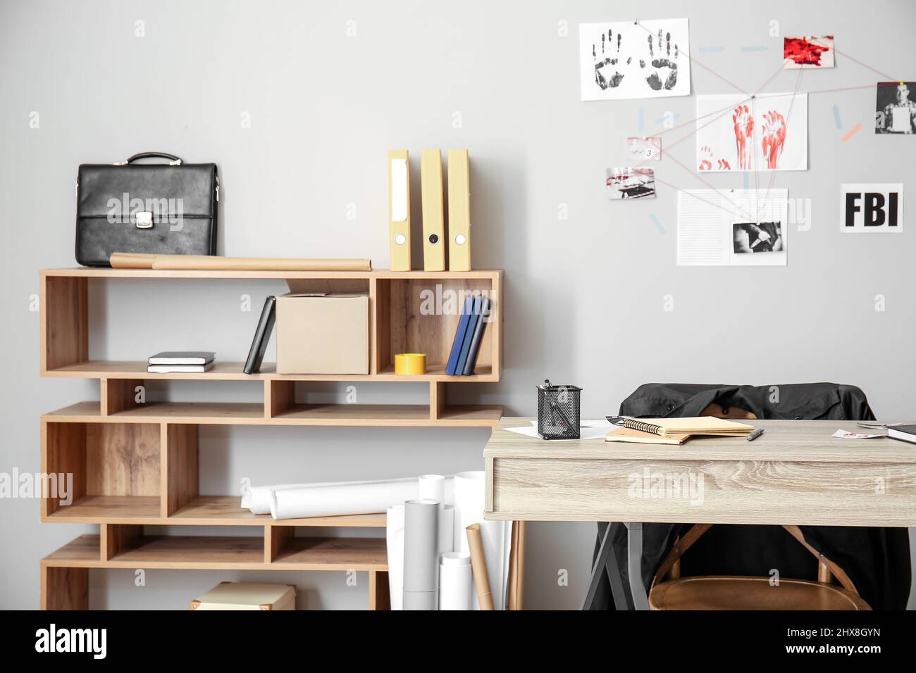 Interior of modern office of FBI agents Stock Photo - Alamy