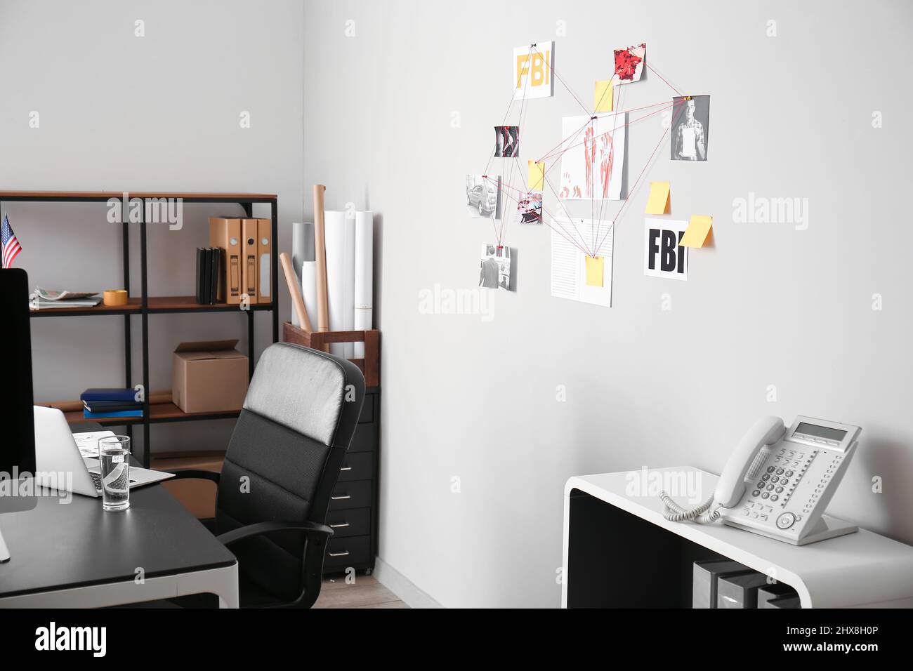 Interior of modern office of FBI agents Stock Photo - Alamy