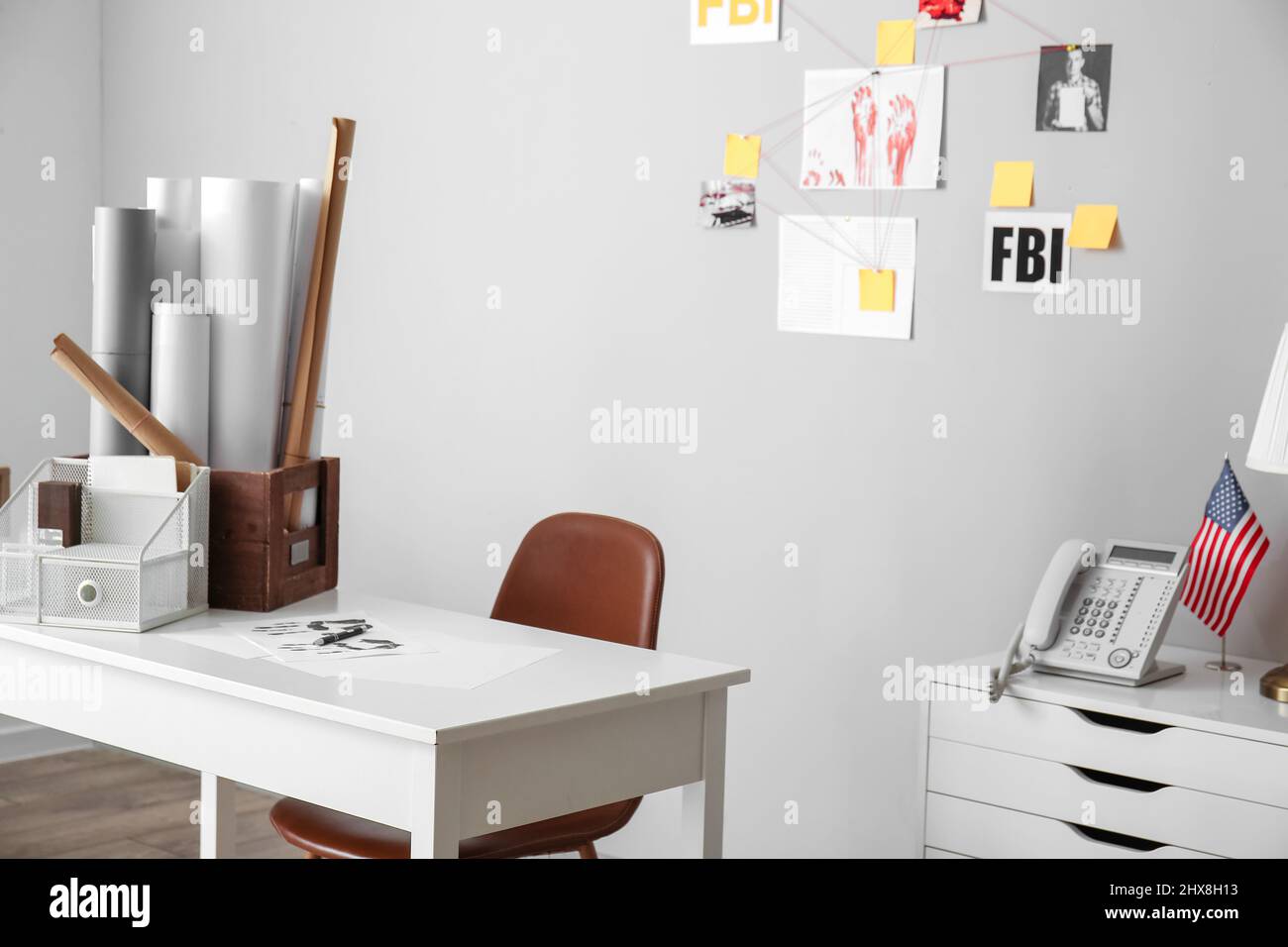 Interior of modern office of FBI agents Stock Photo - Alamy