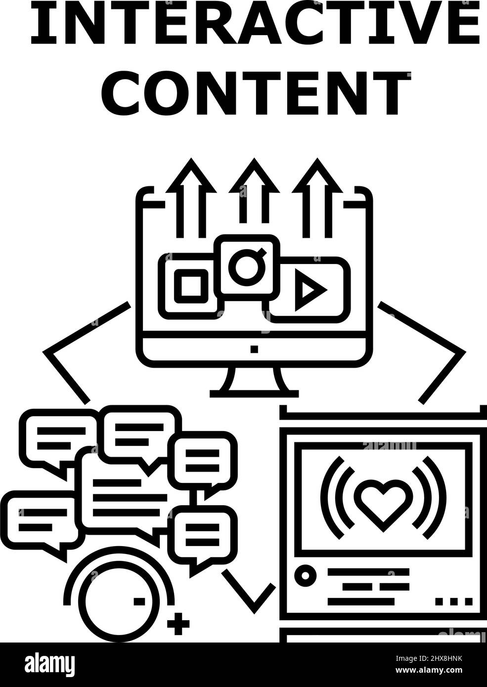 Interactive Content Vector Concept Illustration Stock Vector Image ...