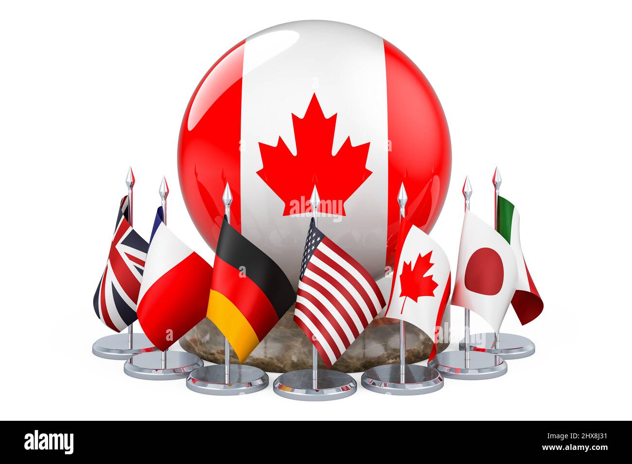 G7 meeting in Canada concept, 3D rendering isolated on white background ...
