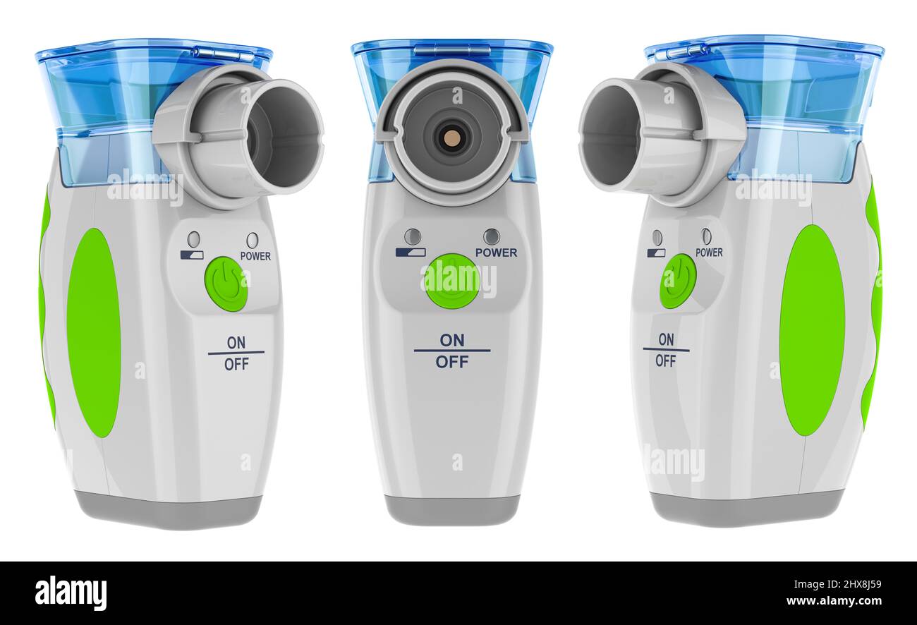 Portable Nebulizer, Handheld Personal Steam Inhaler. 3D rendering ...