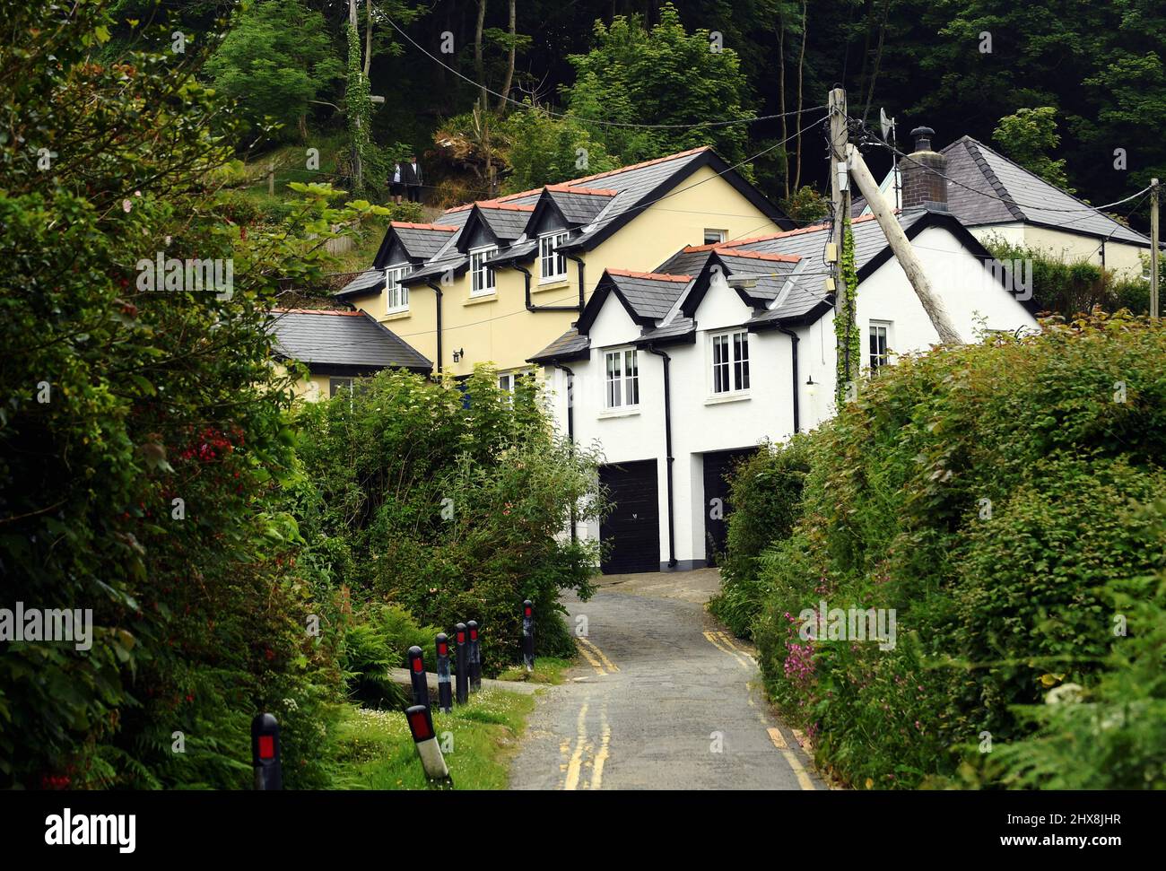 The village of Cwm Yr Eglwys in Pembrokeshire, with the remains of ...