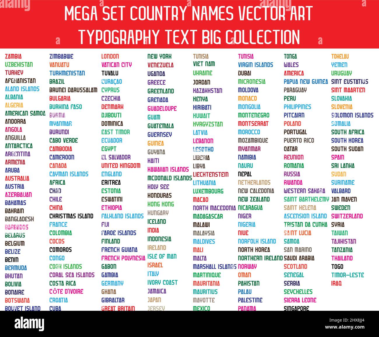 Mega Set of Country Names For Flyers, Brochures, Posters, Country Name ...