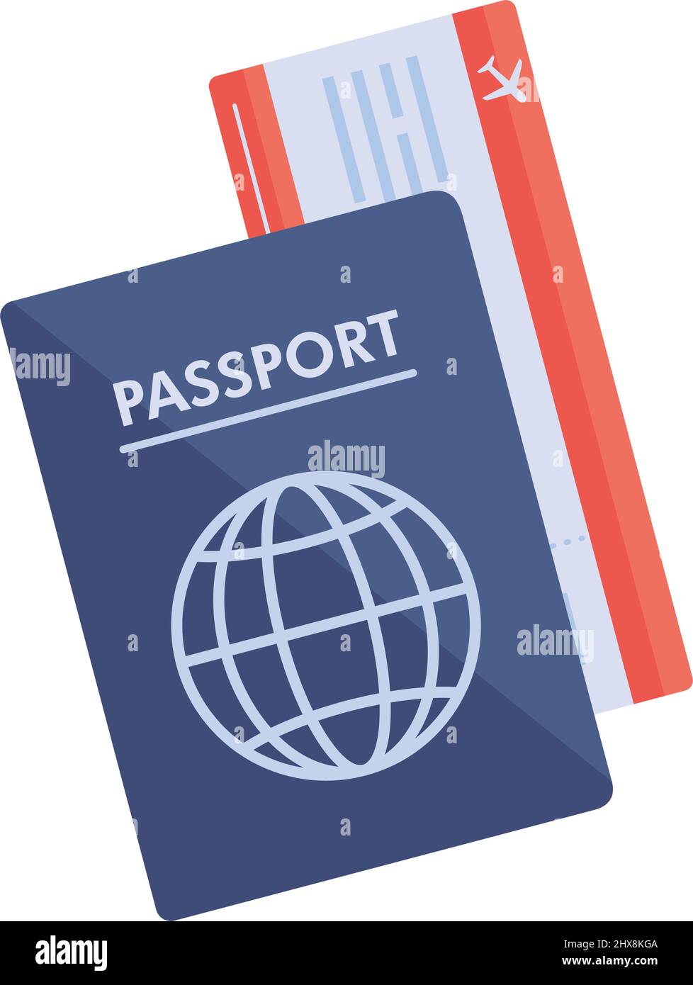 ticket flight and passport icon Stock Vector Image & Art - Alamy