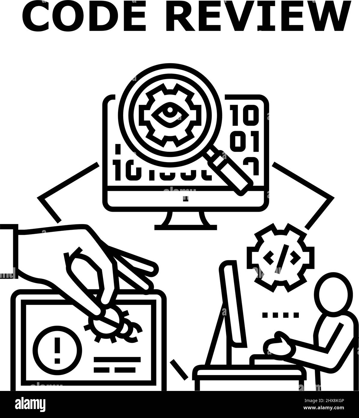 Code Review Vector Concept Black Illustration Stock Vector Image & Art - Alamy