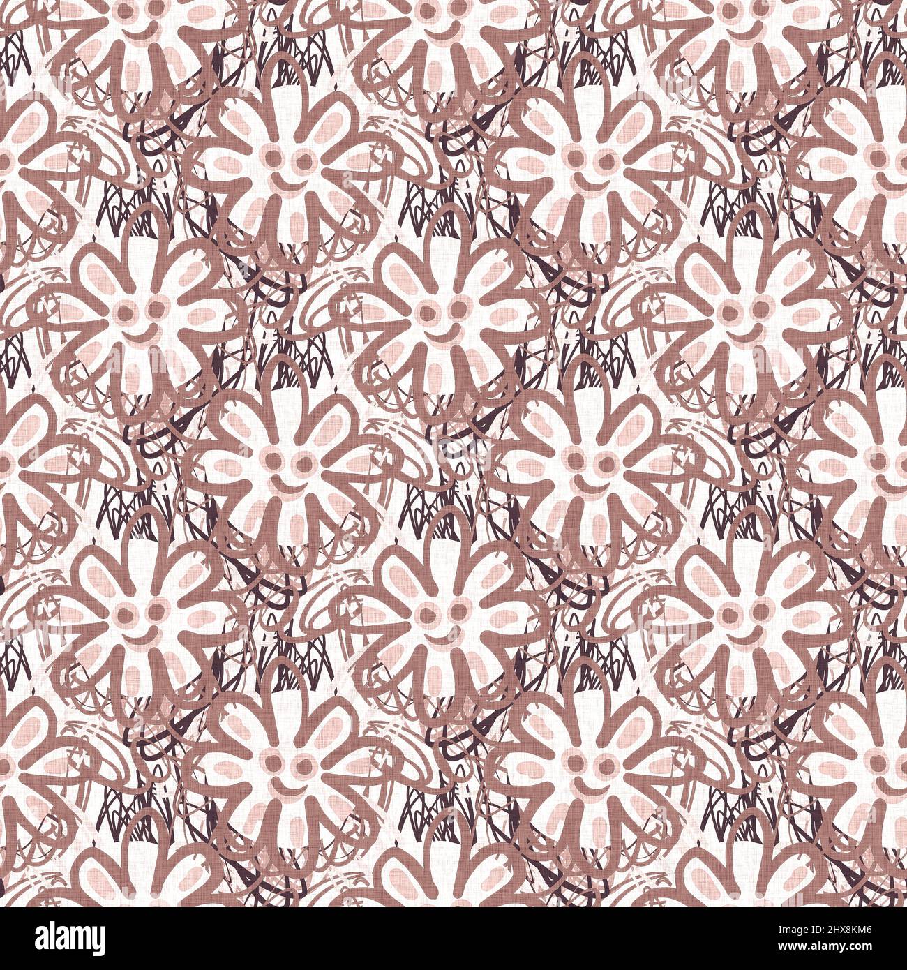 Gender neutral floral seamless raster background. Simple whimsical ...
