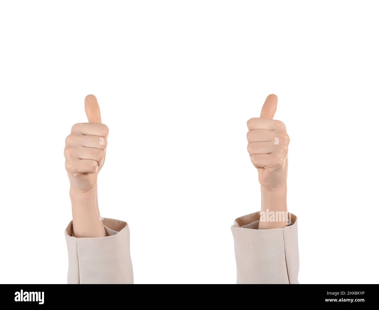 Office woman thumbs up Cut Out Stock Images & Pictures - Alamy