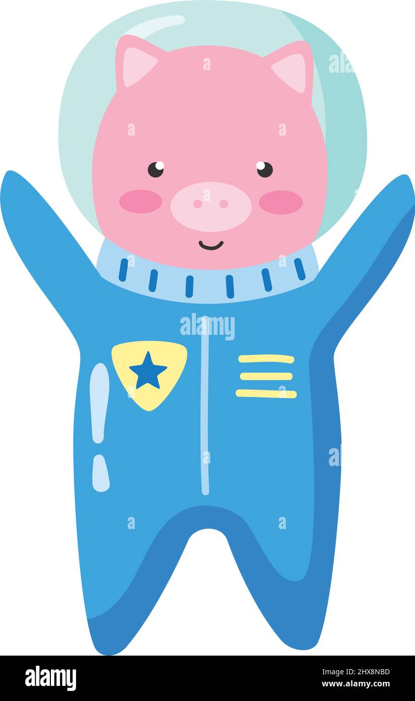 cute astronaut pig comic character Stock Vector Image & Art - Alamy