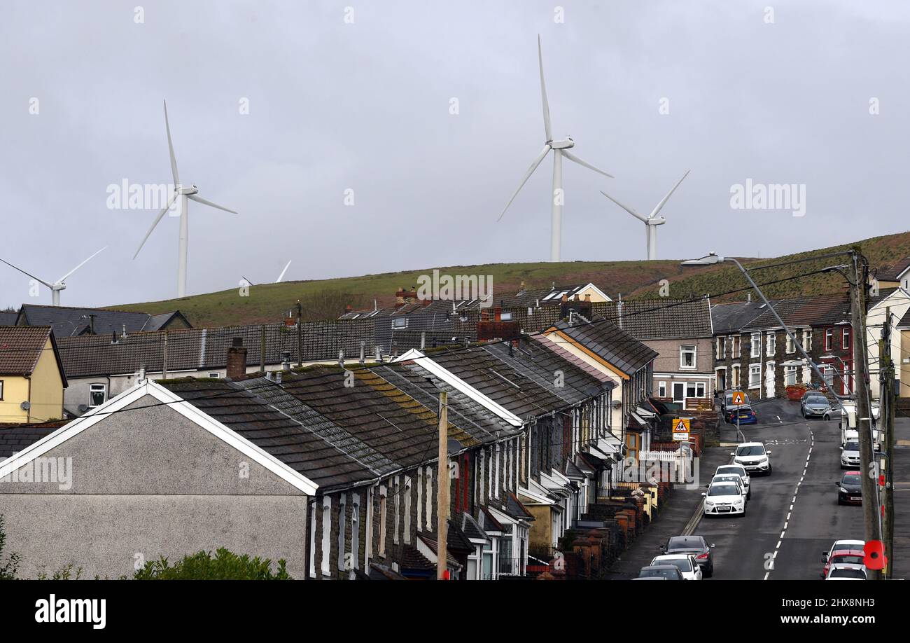 The village of Gilfach Goch near Tonyrefail, which is suurounded by ...