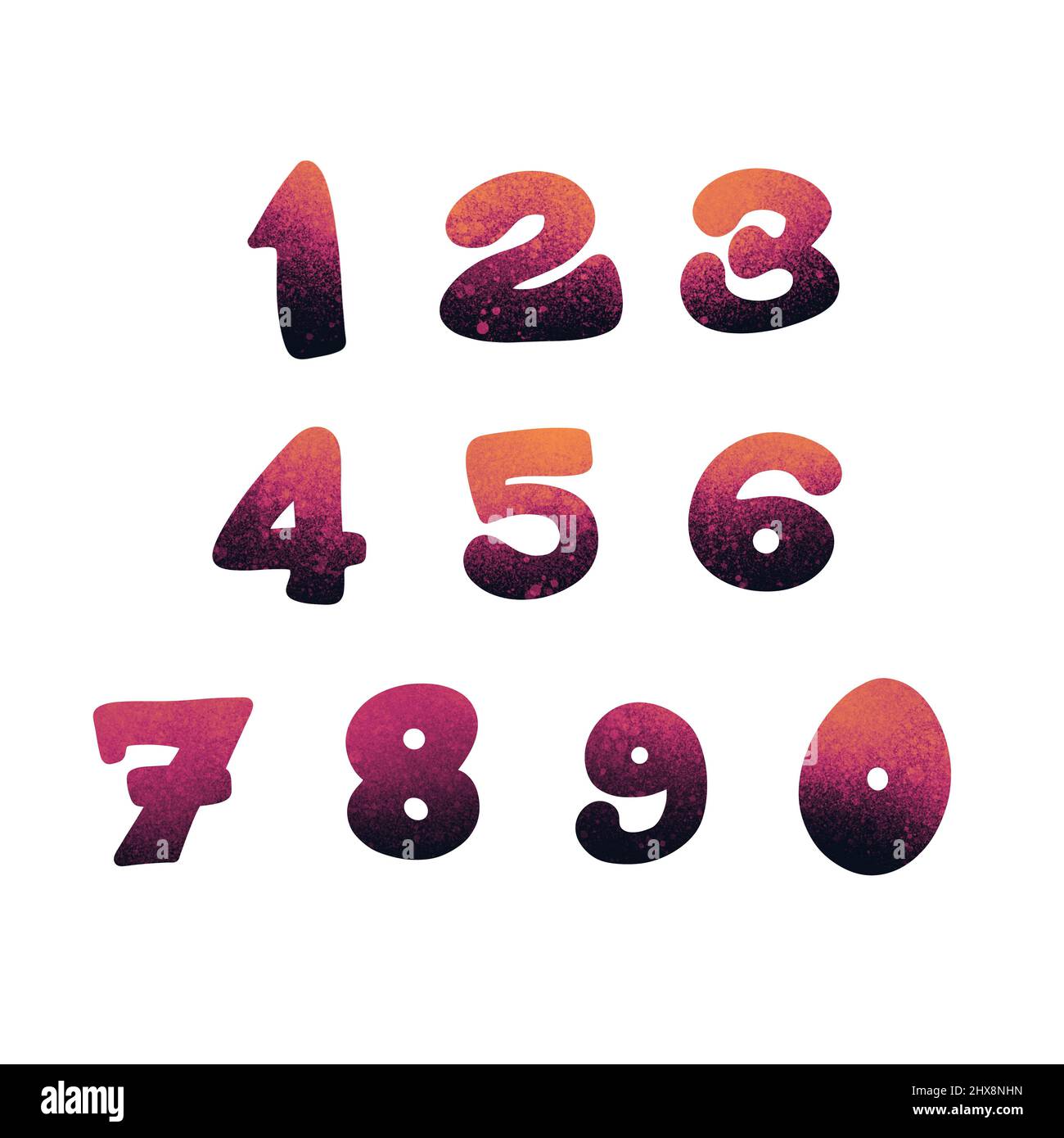 Set with numbers for stickers and cards and kids and magazines and ...