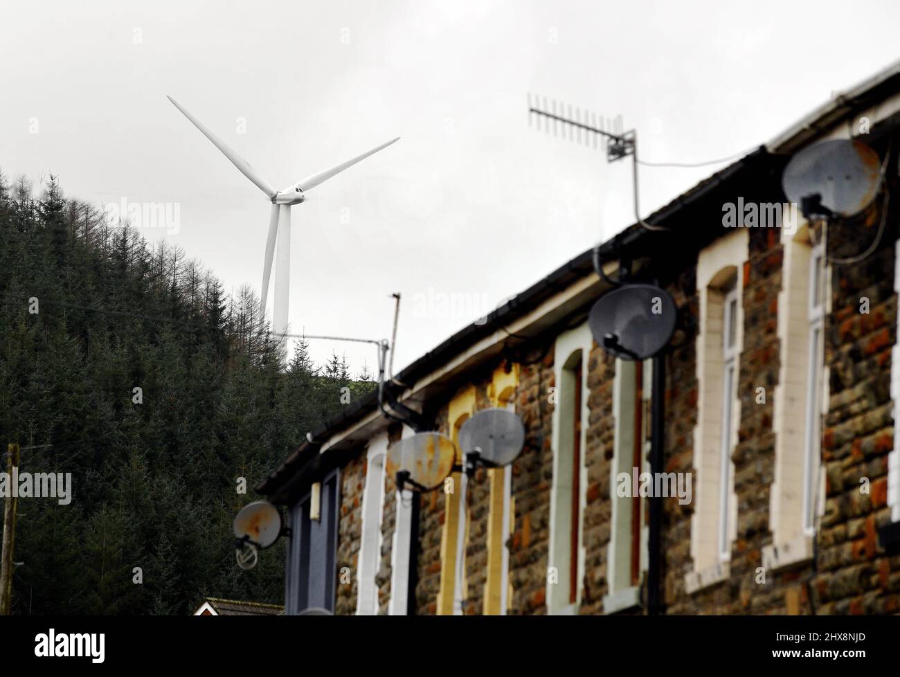 The village of Gilfach Goch near Tonyrefail, which is suurounded by ...