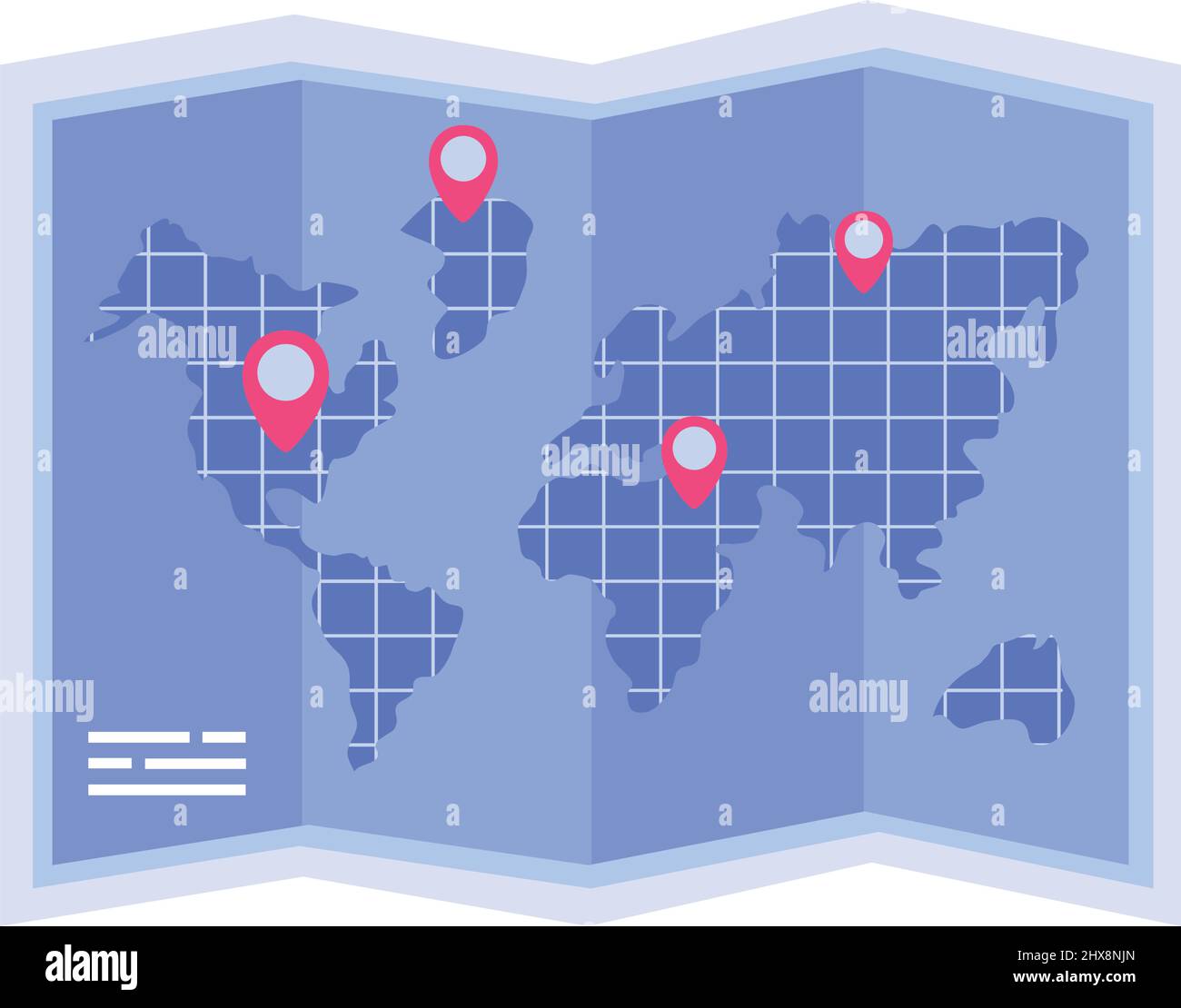 paper map and pointers location Stock Vector Image & Art - Alamy