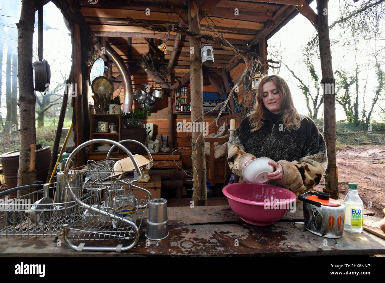 Abergavenny couple live off grid for £25 per month Stock Photo - Alamy