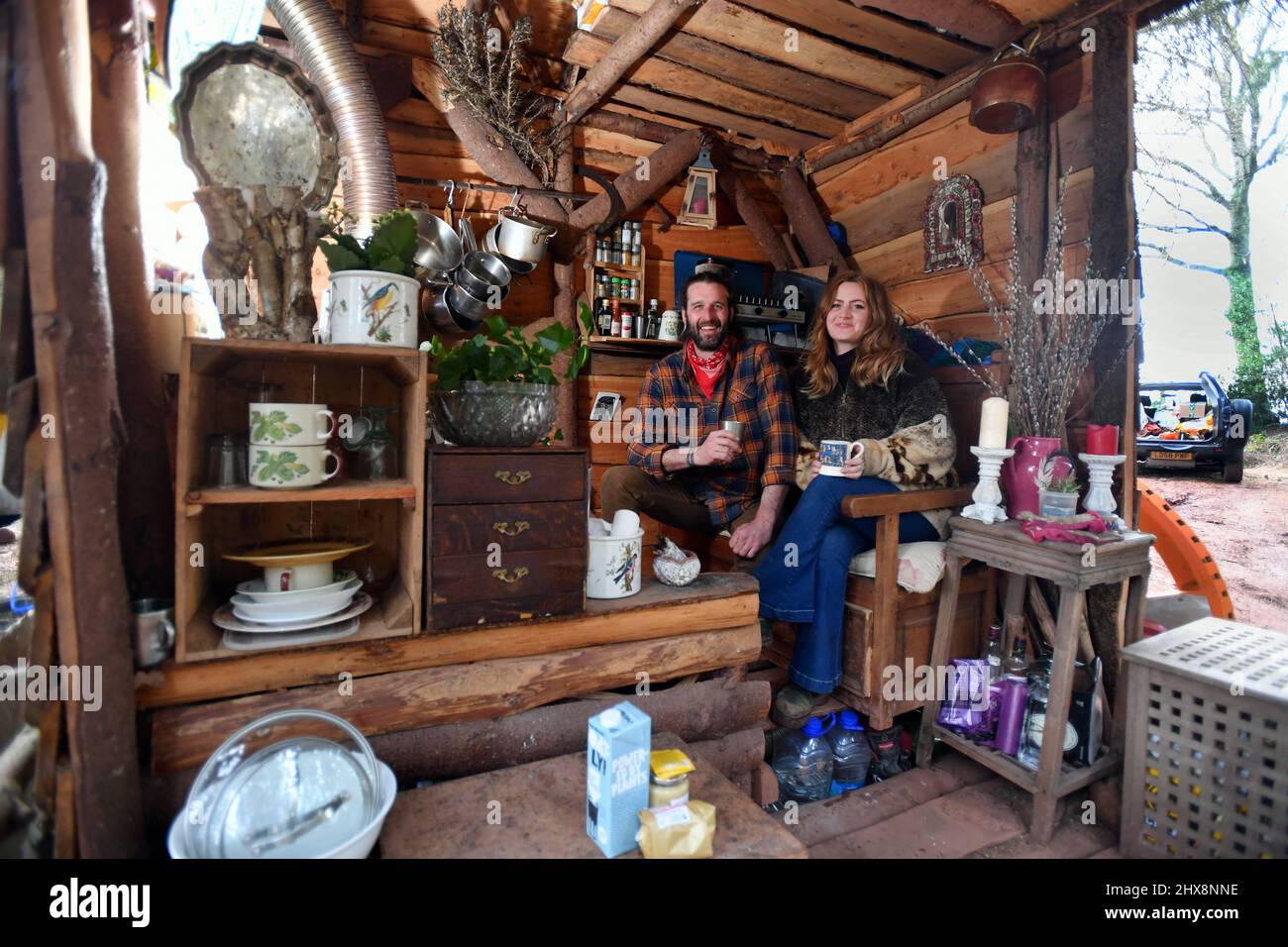 Abergavenny couple live off grid for £25 per month Stock Photo - Alamy