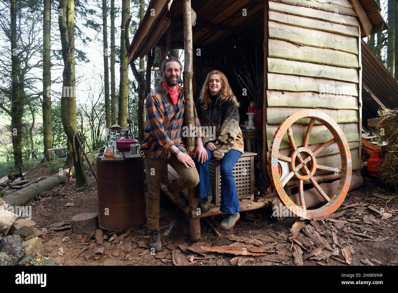 Abergavenny couple live off grid for £25 per month Stock Photo - Alamy