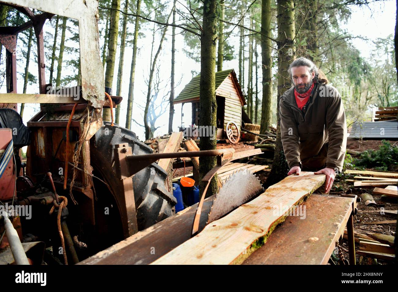 Abergavenny couple live off grid for £25 per month Stock Photo - Alamy
