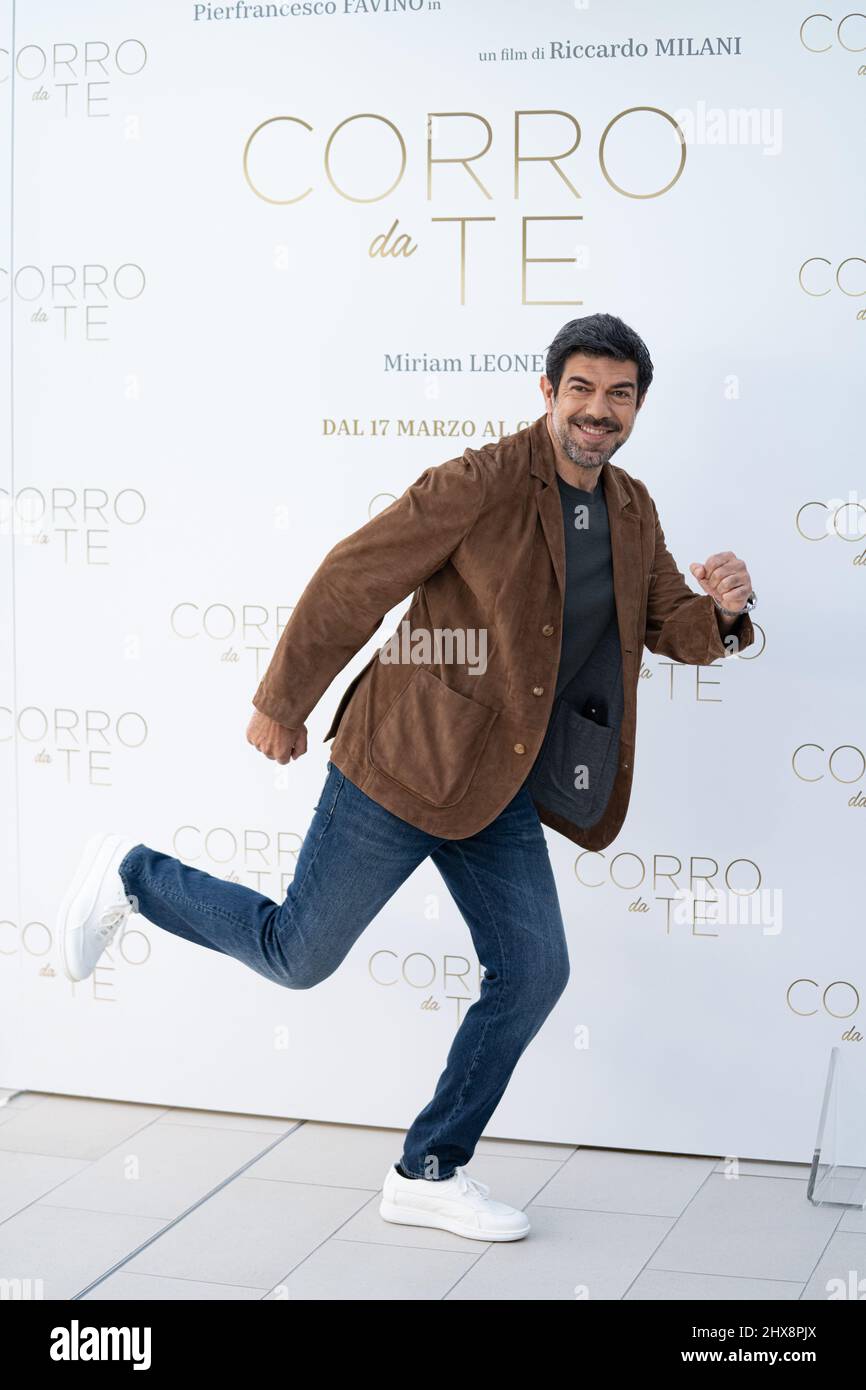 Rome, Italy - March 10, 2022, Pierfrancesco Favino attends at photocall for the movie "Corro da ...