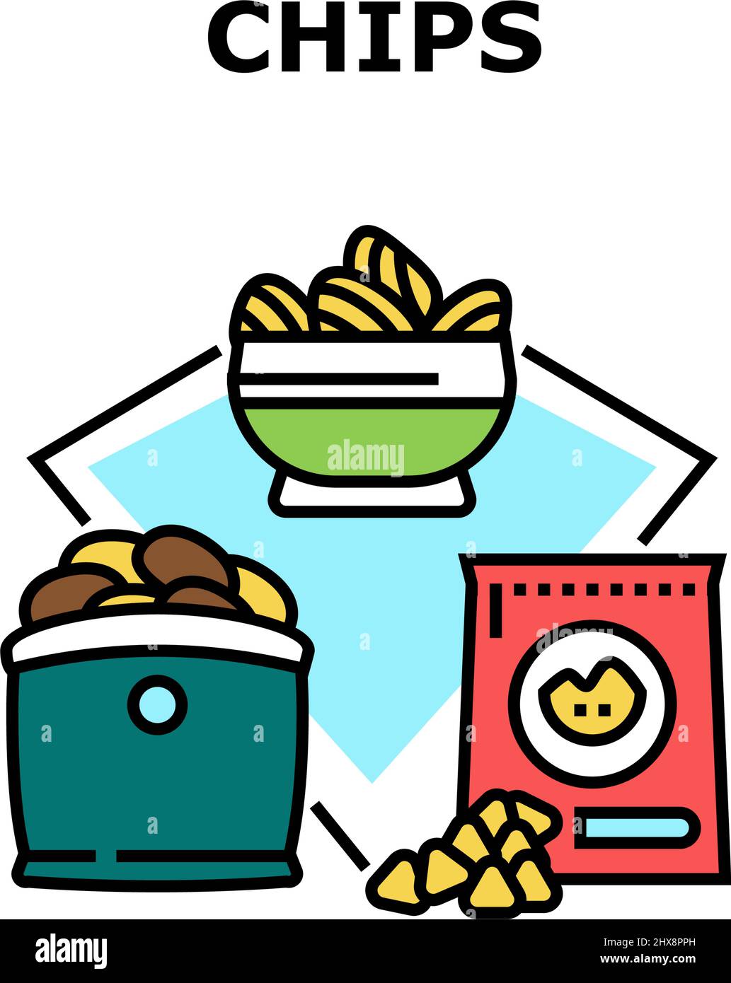 Potato crispy nourishment snack Stock Vector Images - Alamy