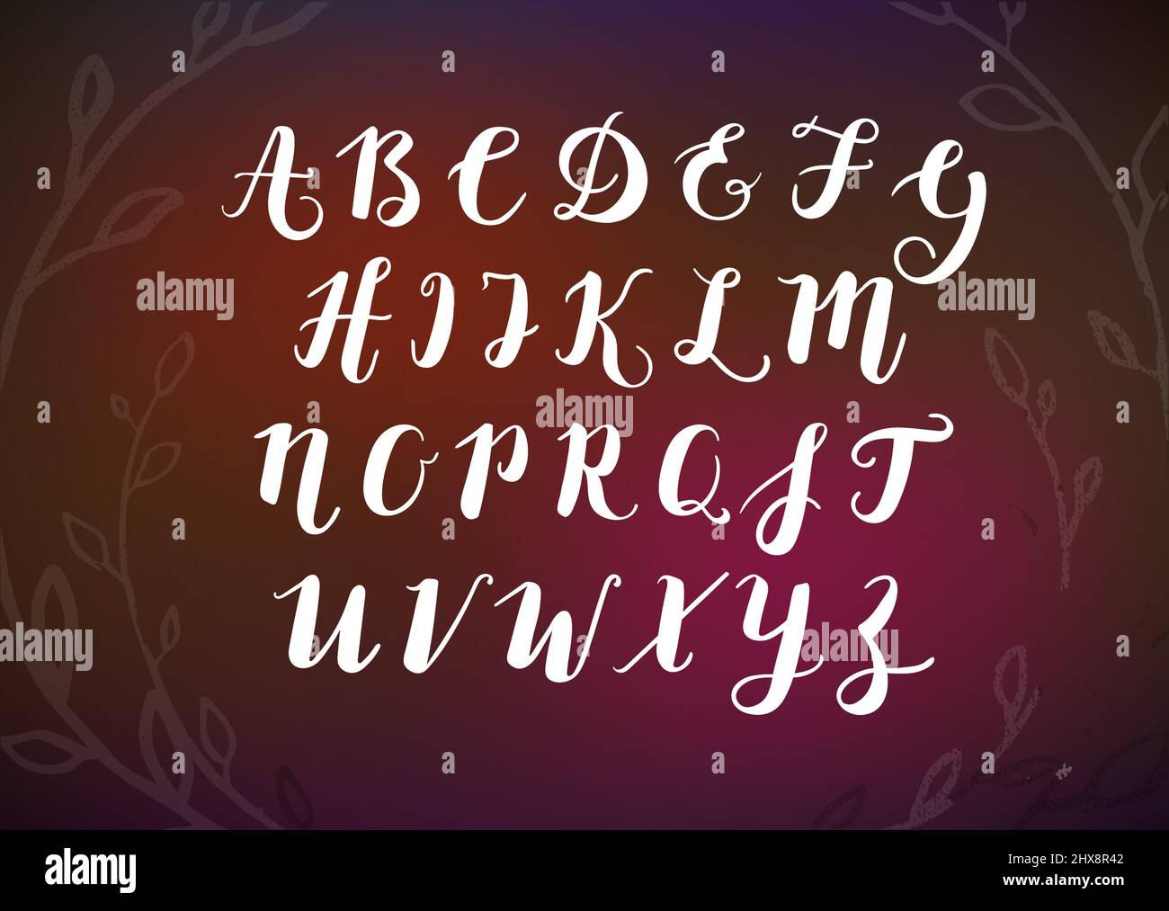 Vector Hand Drawn Script Alphabet. Letters Written with a Brush Pen ...