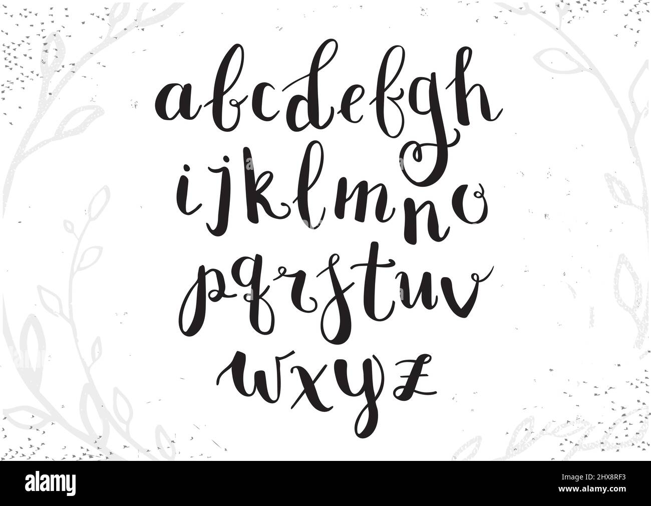 Vector Hand Drawn Script Alphabet. Letters Written with a Brush Pen ...