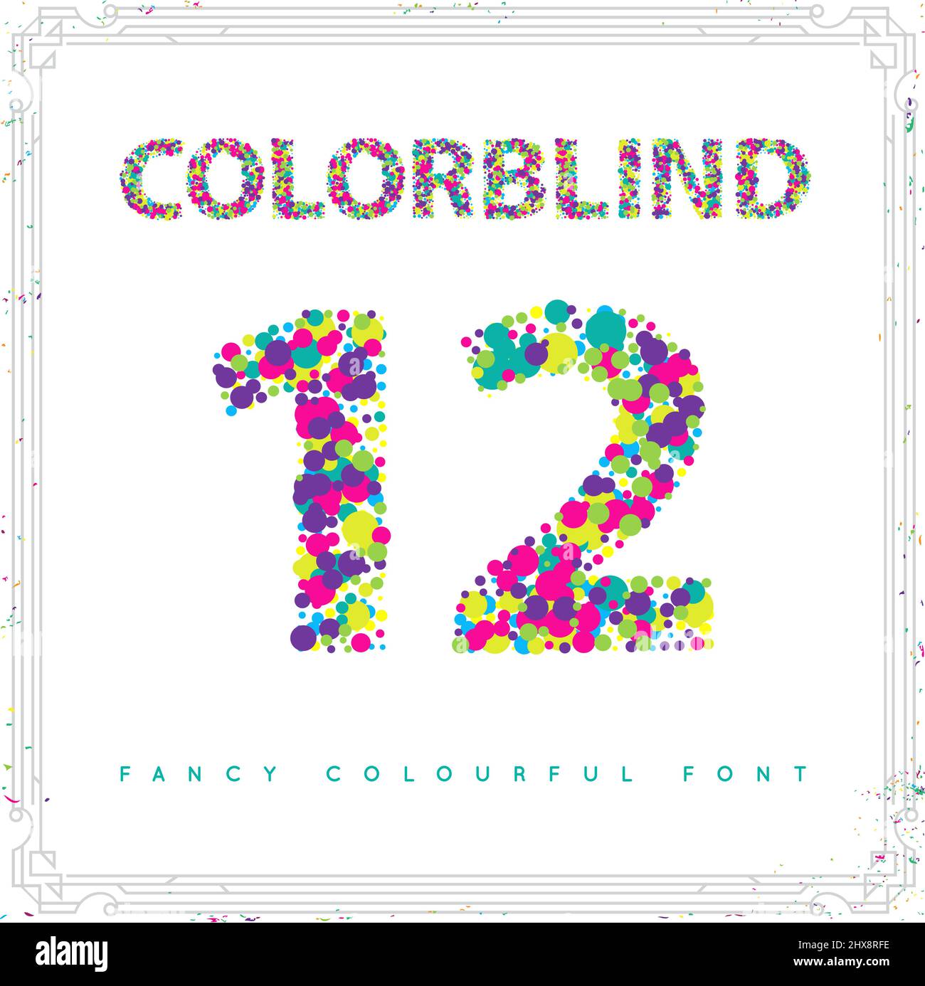 Set of Colorblind Style Font in Vector. Fresh trendy colors Stock ...