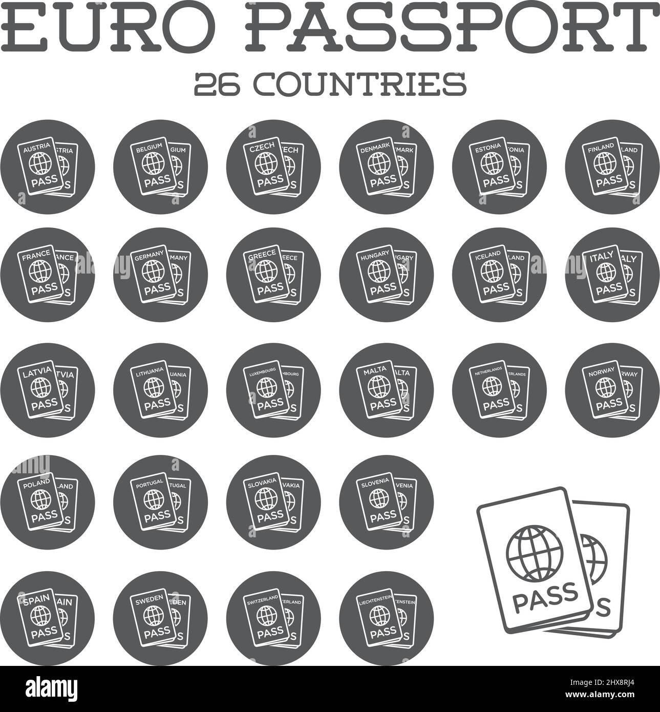 Set Of Citizenship Or Foreign Passport Id In Vector Colorful Icon Can