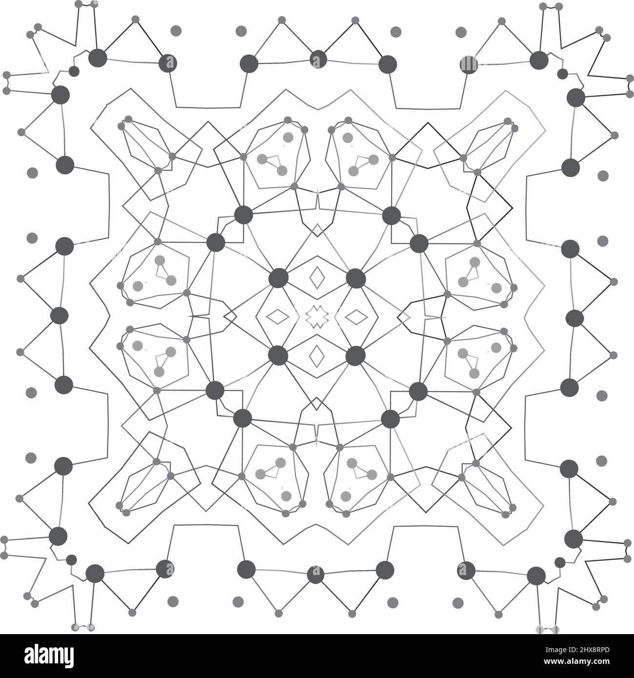 Vector Shape, Molecular Structure with Lines and Dots Stock Vector ...