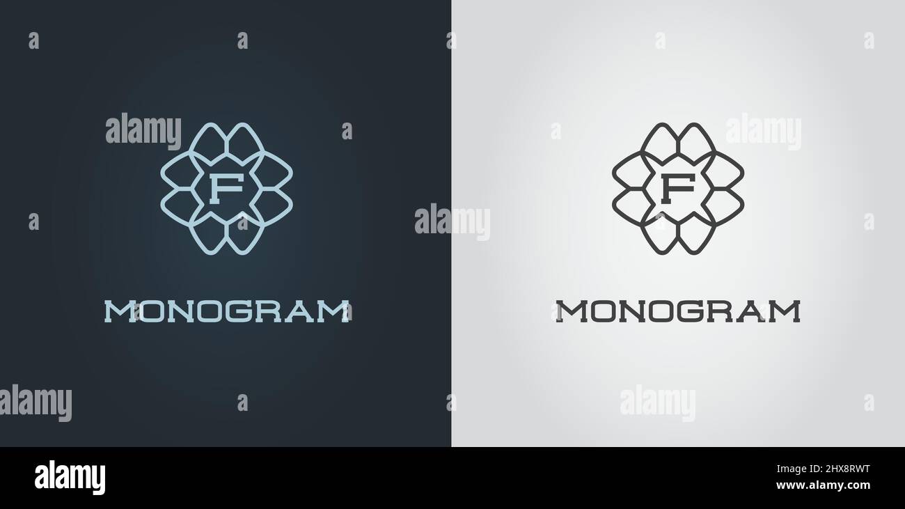 Set of Compact Monogram Design Template with Letter Vector Illustration ...