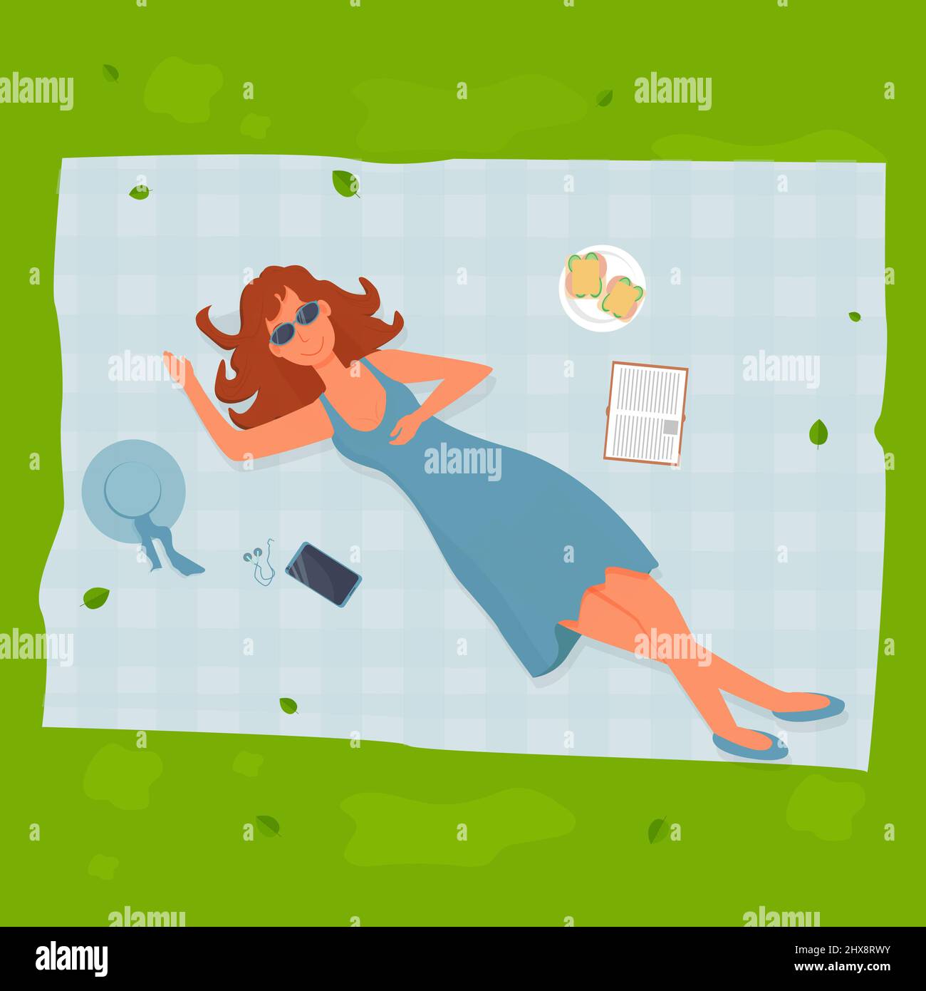 Picnic food blanket plate Stock Vector Images - Alamy