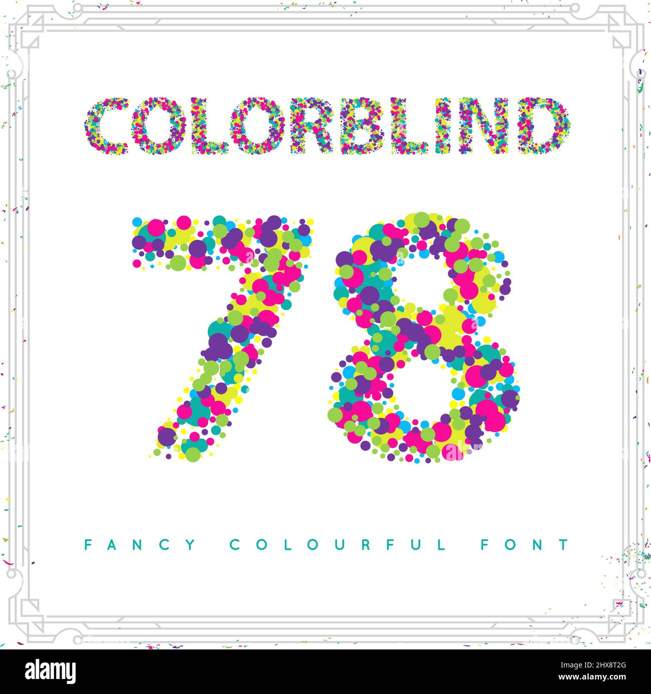 Set of Colorblind Style Font in Vector. Fresh trendy colors Stock ...