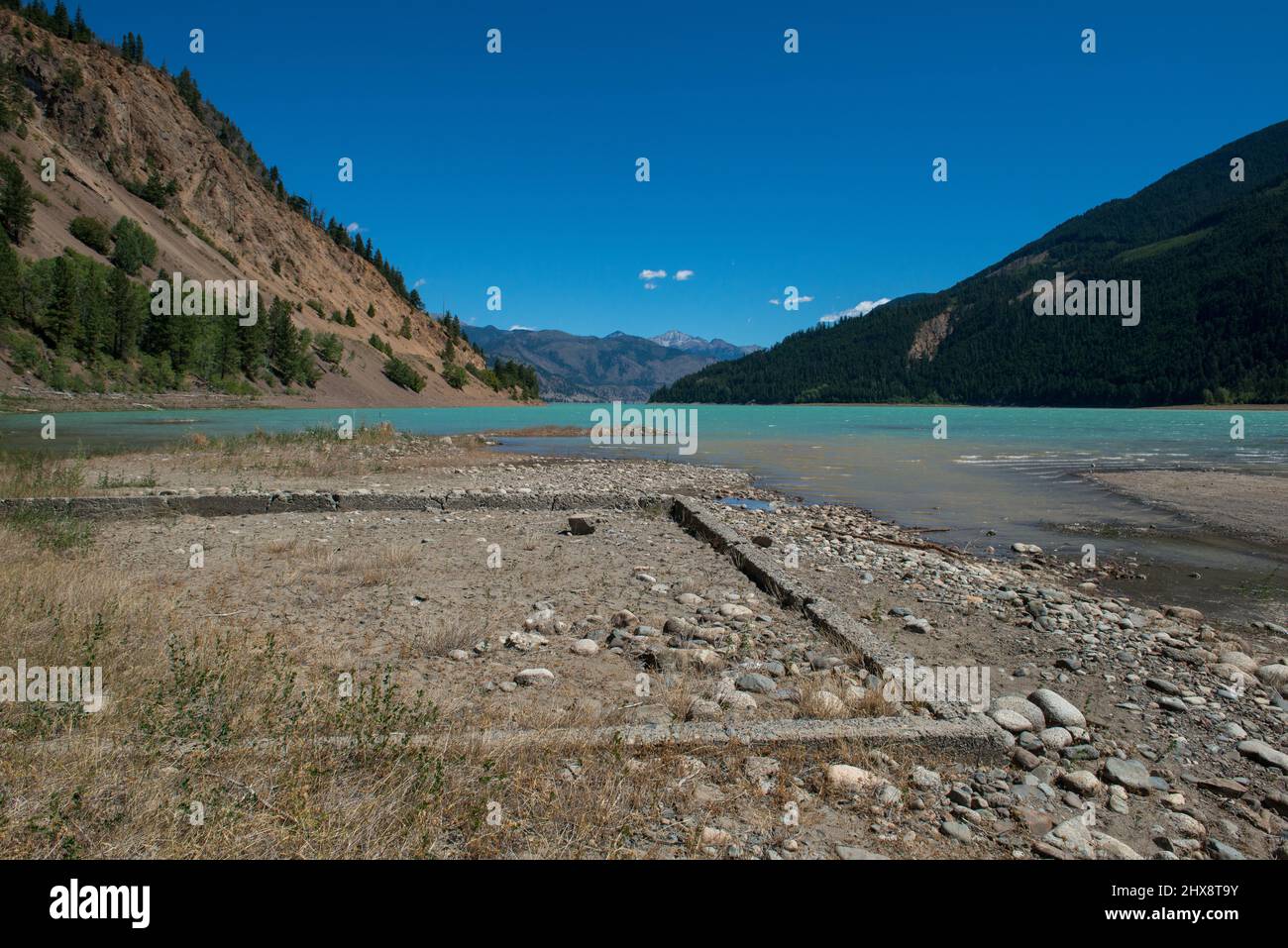 Building foundation from Minto City (old gold mining town) seen at low ...