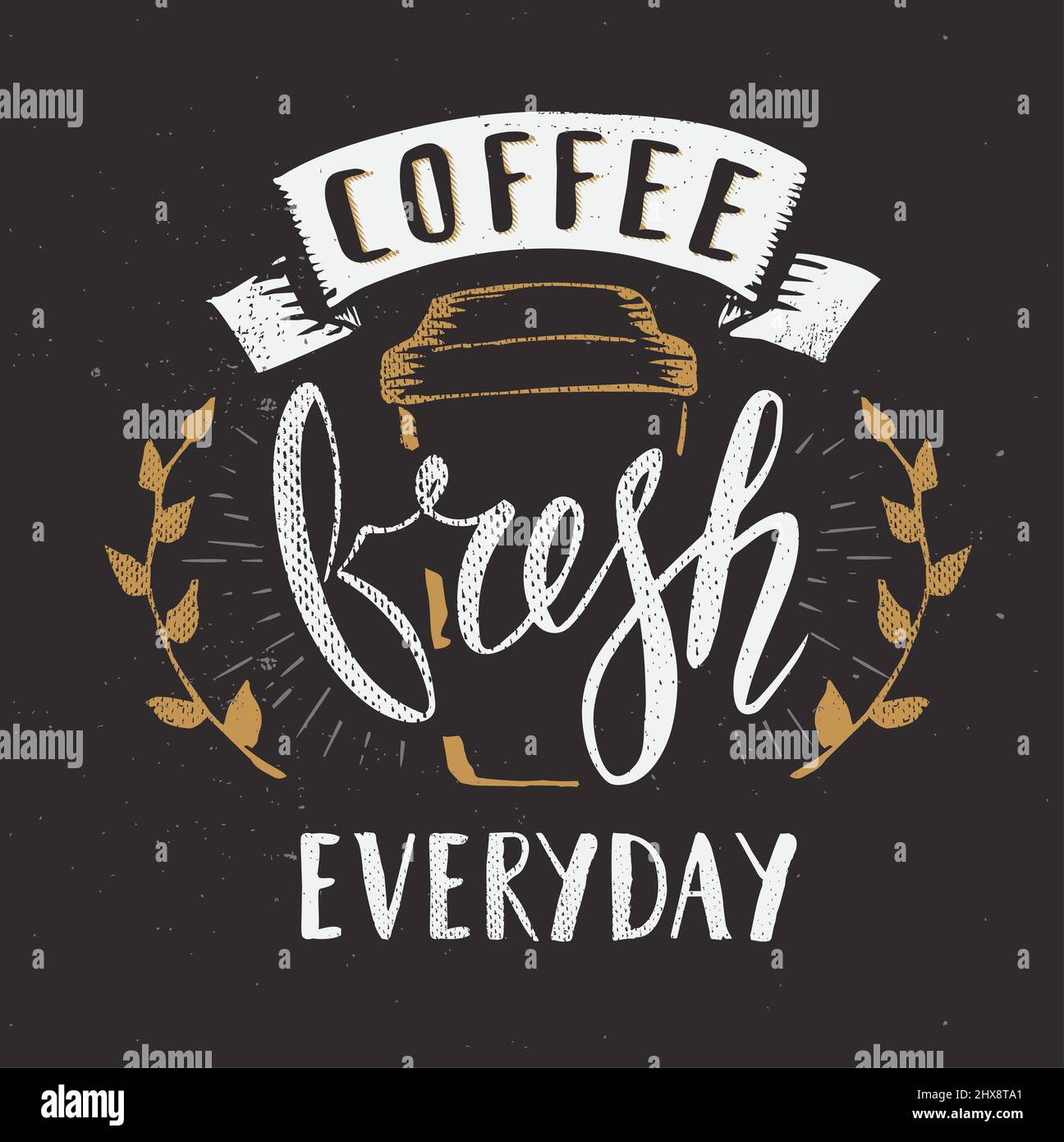 Coffee Cafe Fresh Everyday Fictitious name Template Hand Drawn ...