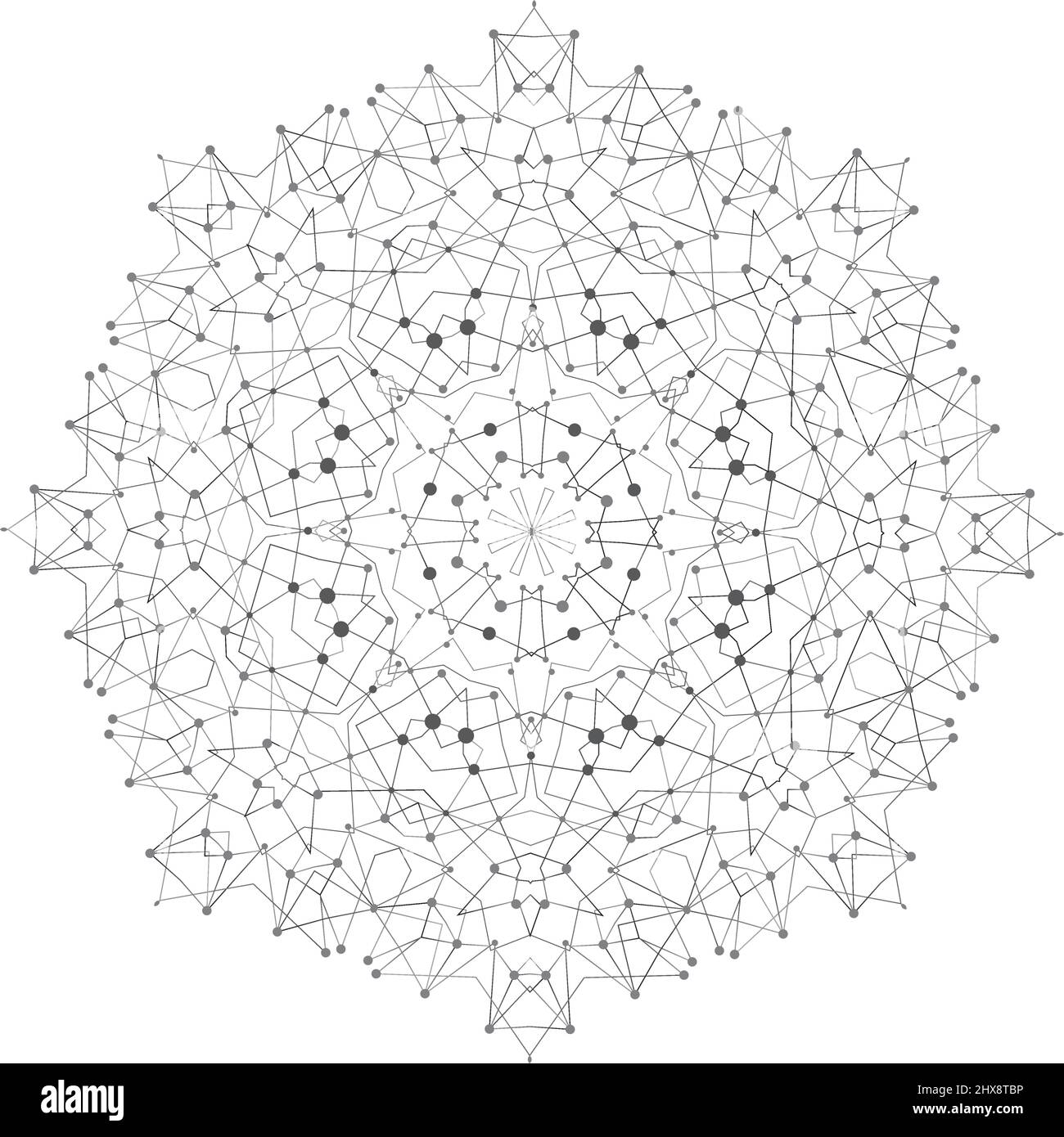 Vector Shape, Molecular Structure with Lines and Dots Stock Vector ...