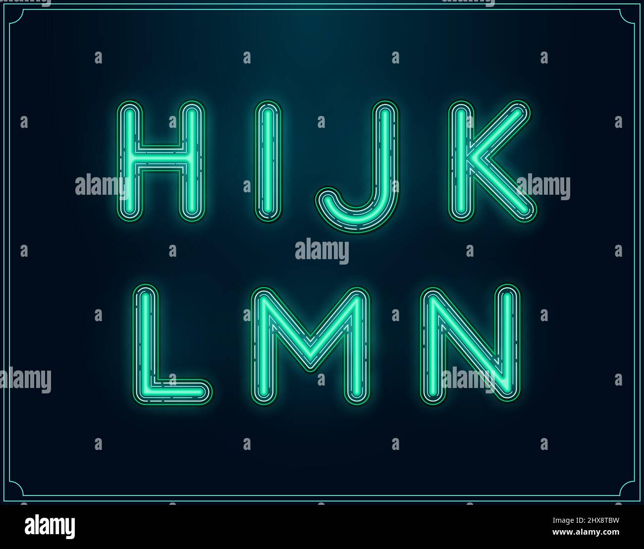 Neon Font Type Alphabet. Glowing in Vector Stock Vector Image & Art - Alamy